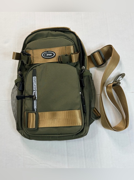 Staye PROF | Bags | Sporty Olive Green And Tan Crossbody Sling Bag ...